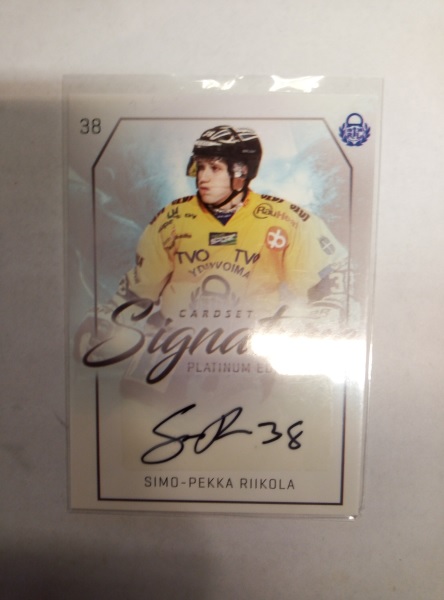 2018-2019 Cardset SM-Liiga Signature Platinum Edition Simo-Pekka ...